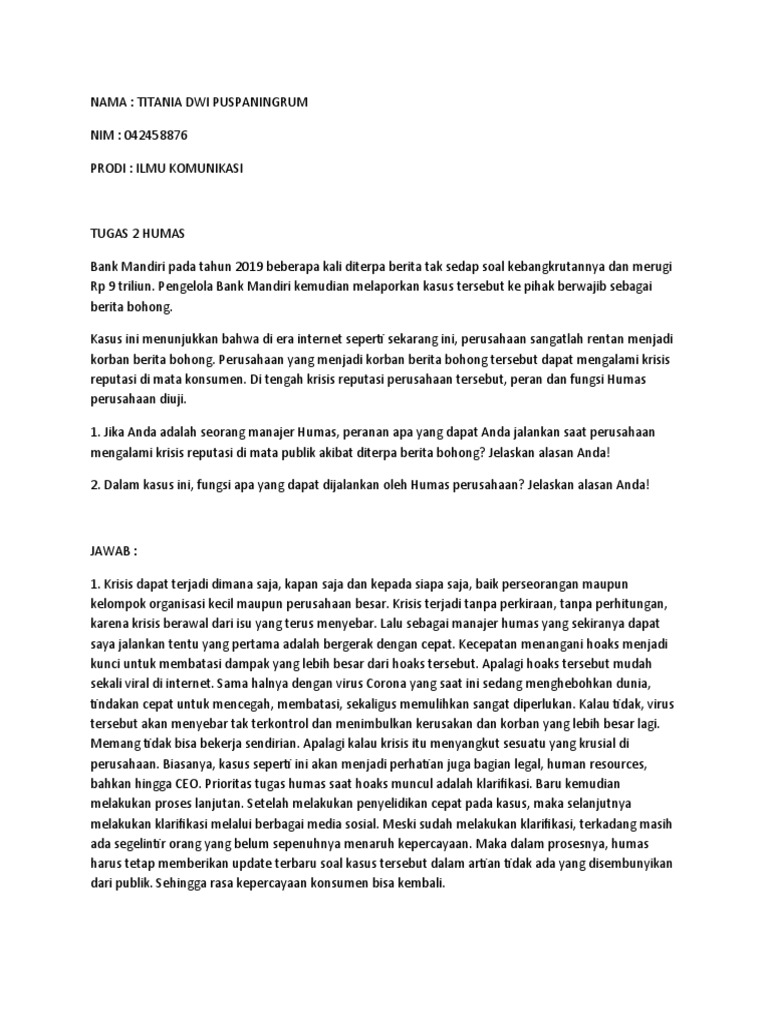 Tugas 2 Humas | PDF