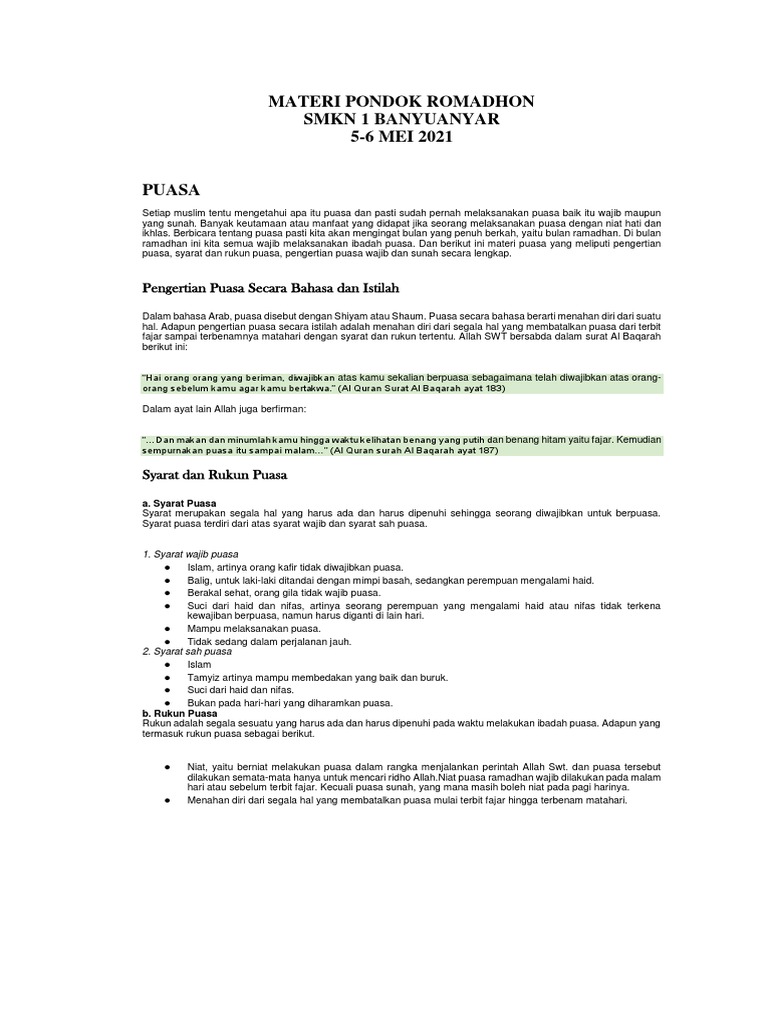 MATERI Puasa | PDF