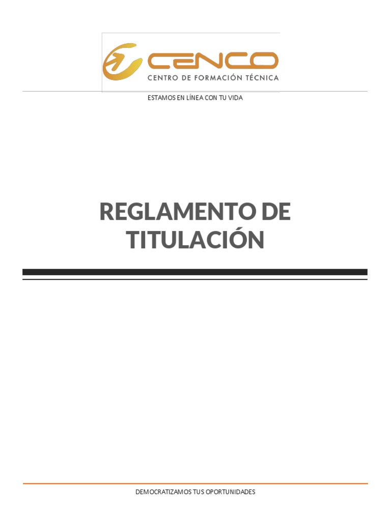 Reglamento Titulación CFT CENCO | PDF | Prueba (evaluación)