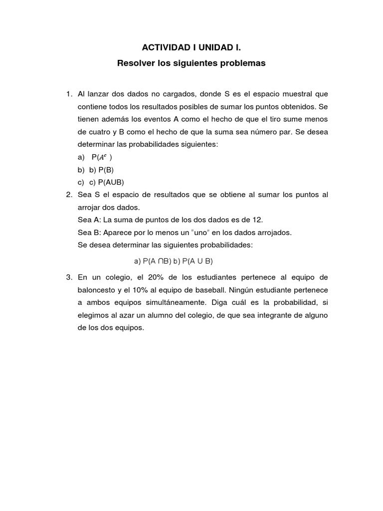 Actividad I Unidad 1 | PDF
