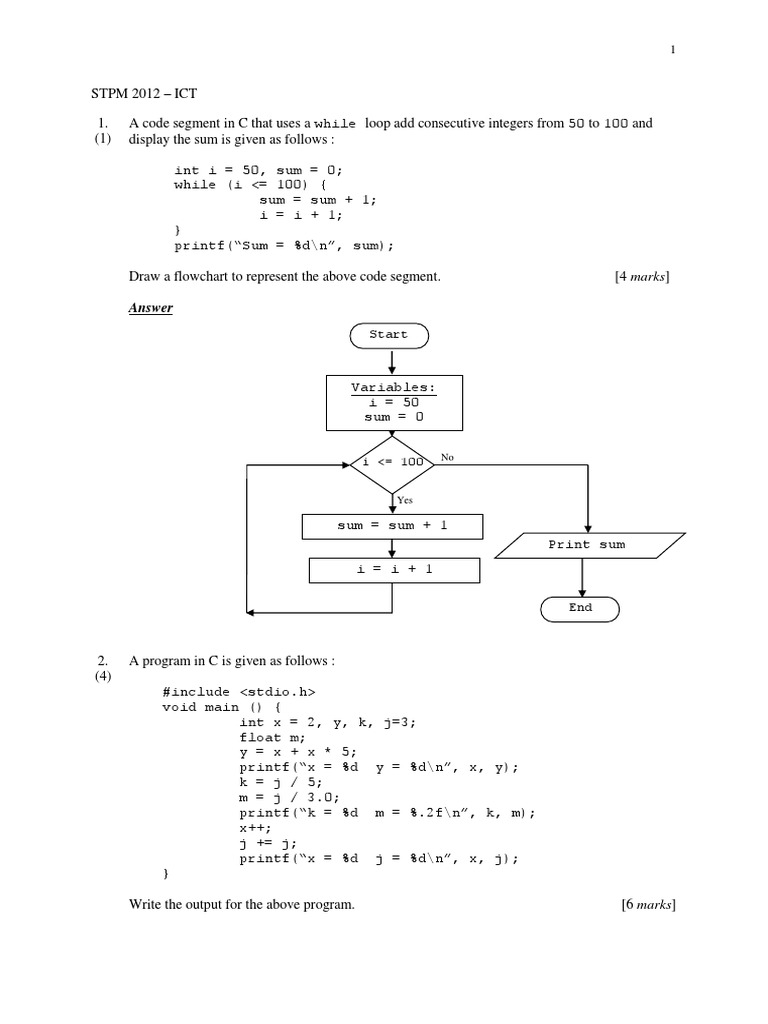STPM 2012 - ICT Code Segment Analysis | PDF | Array Data Structure ...