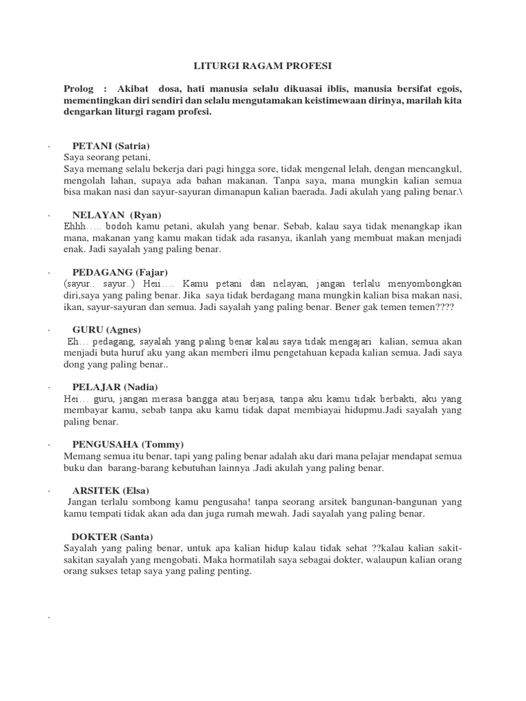 Liturgi Ragam Profesi | PDF