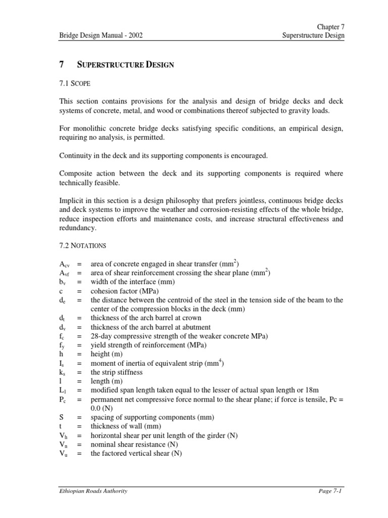 Uperstructure Esign: Bridge Design Manual - 2002 Superstructure Design ...