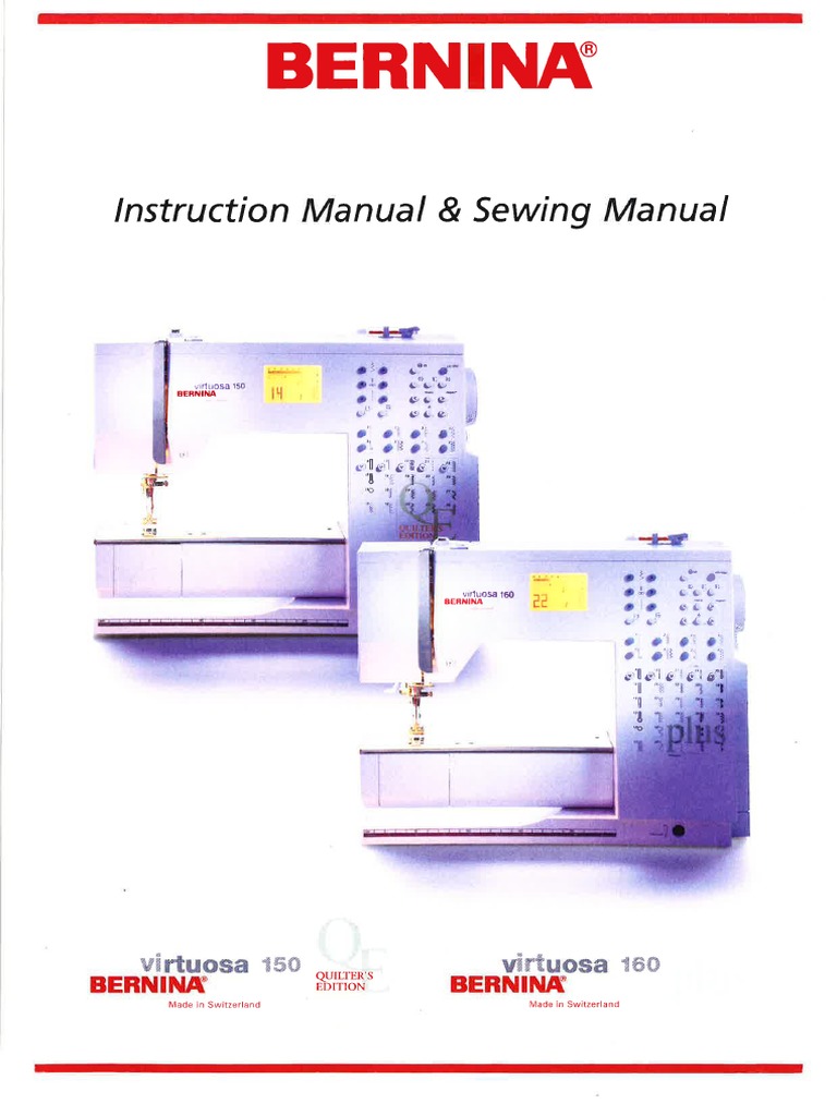 Bernina Virtuosa 150 160 (EN) | PDF | Sewing Machine | Sewing