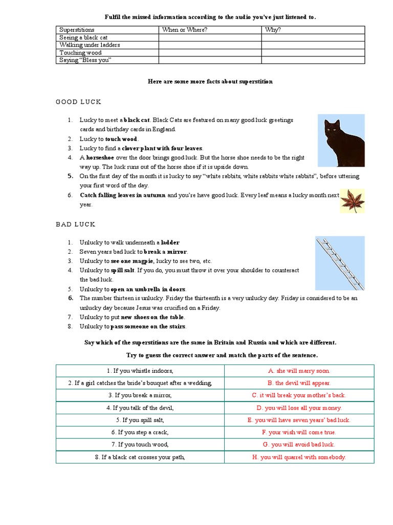 Superstitions | PDF | Luck | Superstitions