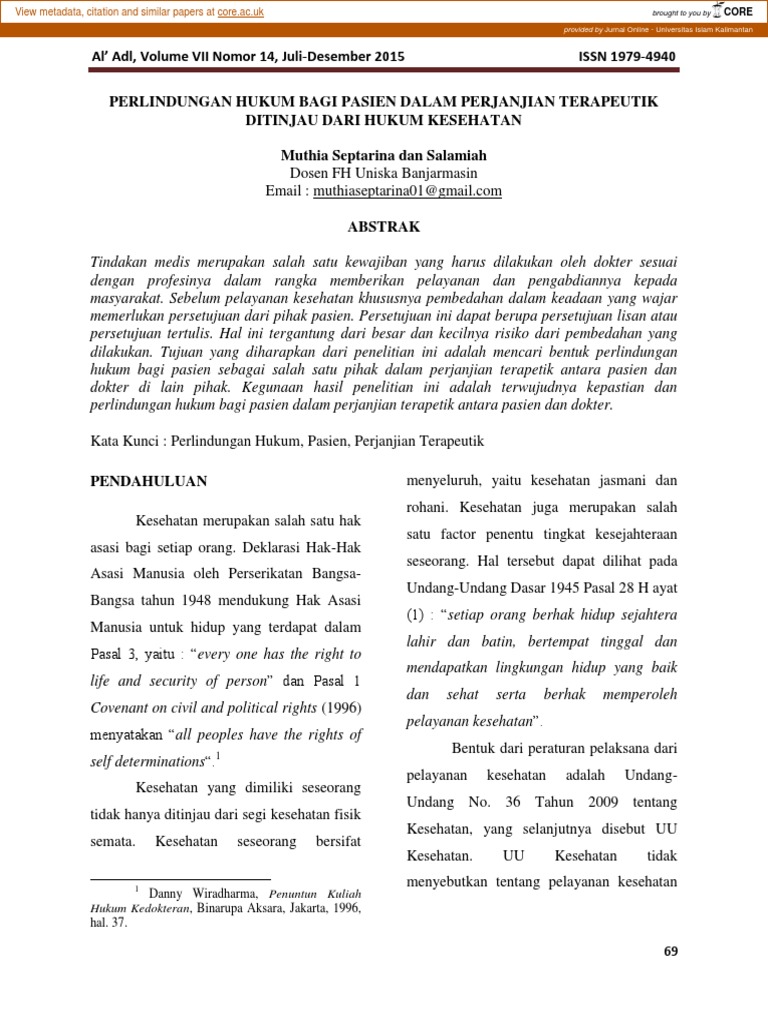 Danny Wiradharma, Penuntun Kuliah Hal. 37.: Hukum Kedokteran, Binarupa Aksara, Jakarta, 1996 | PDF