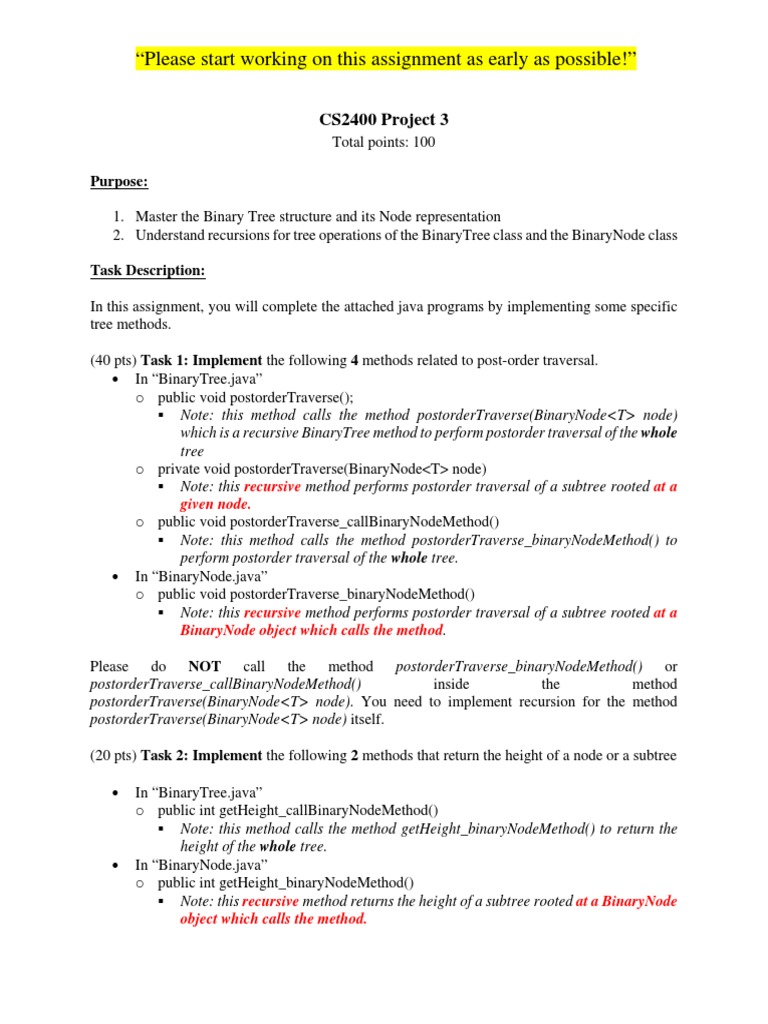 Please Start Working On This Assignment As Early As Possible! | PDF ...