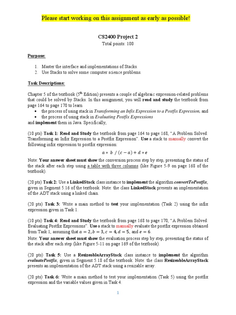 Please Start Working On This Assignment As Early As Possible! | PDF | Java (Programming Language ...