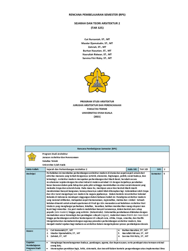 RPS Sejarah & Teori Ars 2 | PDF