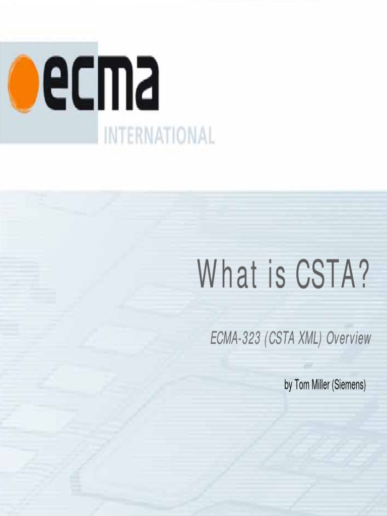What Is CSTA? | PDF | Xml | Session Initiation Protocol