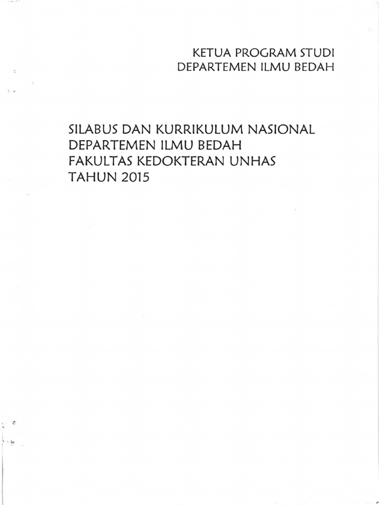 Silabus Kurikulum Bedah Unhas 2015 | PDF