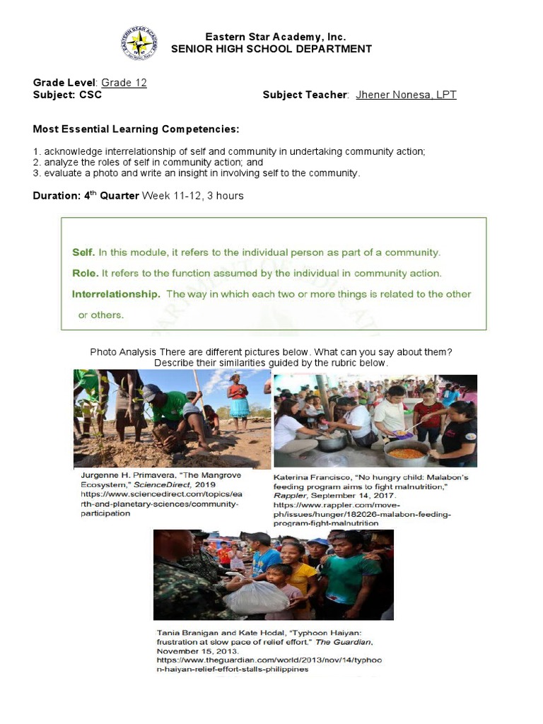 Eastern Star Academy, Inc. Senior High School Department | PDF ...