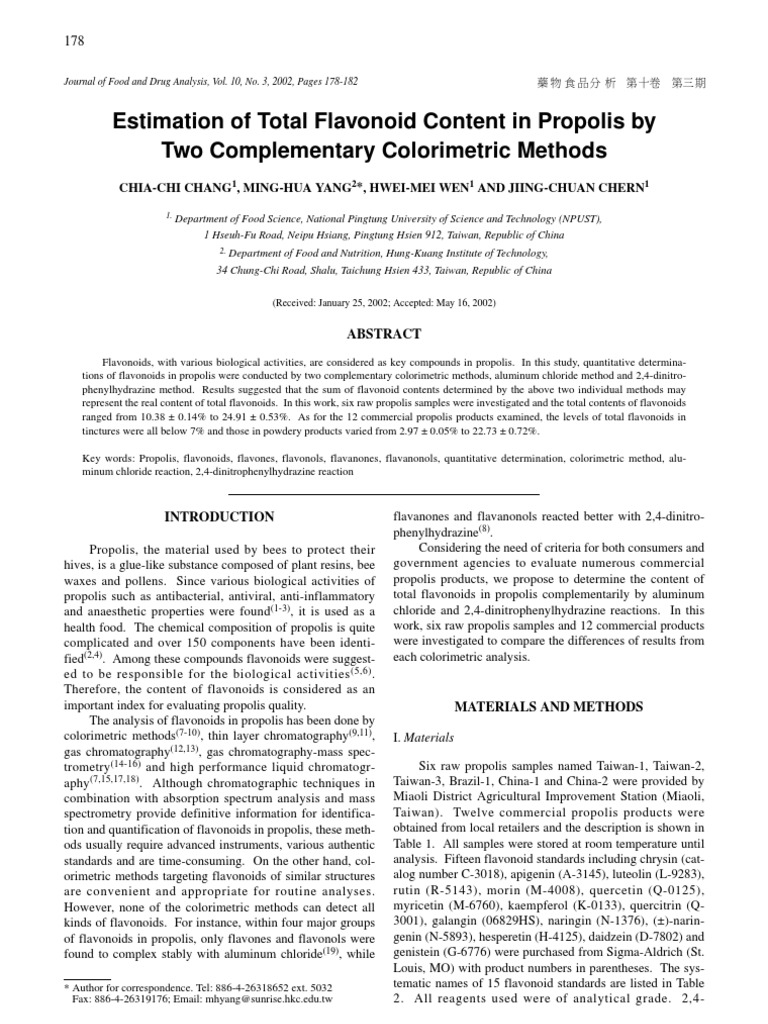 Total Flavonoid Content in Propolis | PDF | Flavonoid | Precipitation ...