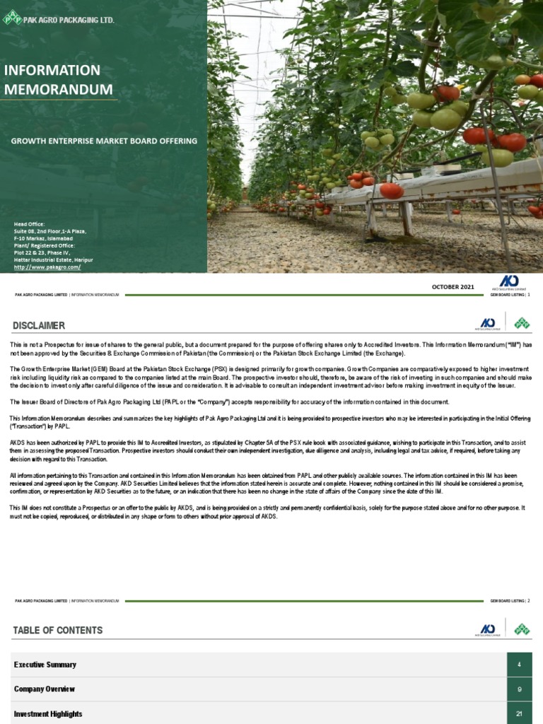 Pak Agro Prospectus | PDF | Yarn | Weaving