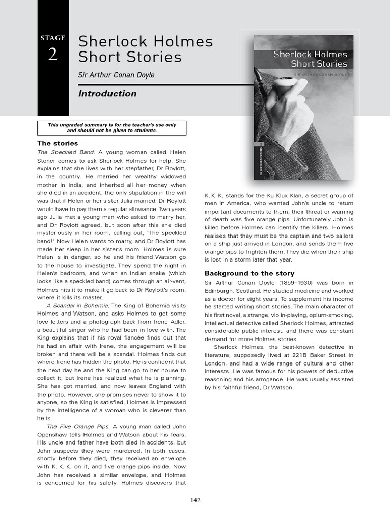 Sherlock Holmes Short Stories: Sir Arthur Conan Doyle | PDF | Sherlock ...