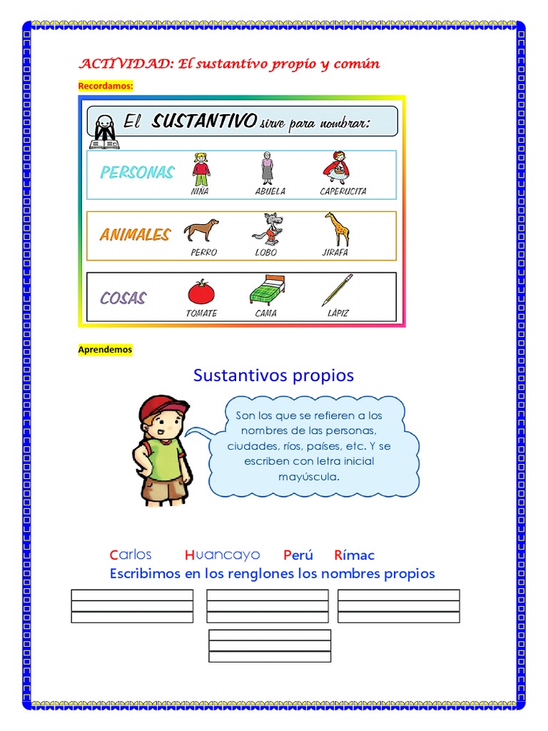 Sustantivo Propio y Común | PDF