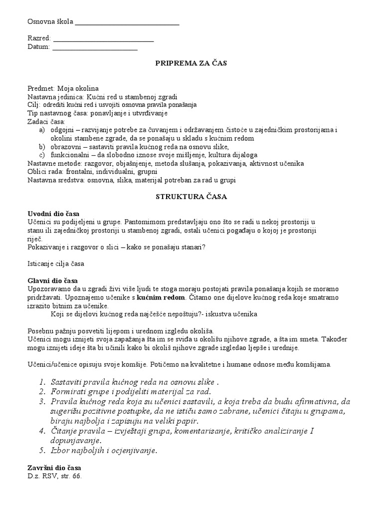 Kucni Red U Stambenoj Zgradi | PDF