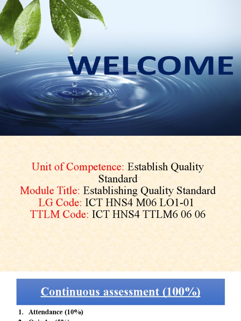 Establish Quality Standards | PDF | Iso 9000 | Quality Assurance