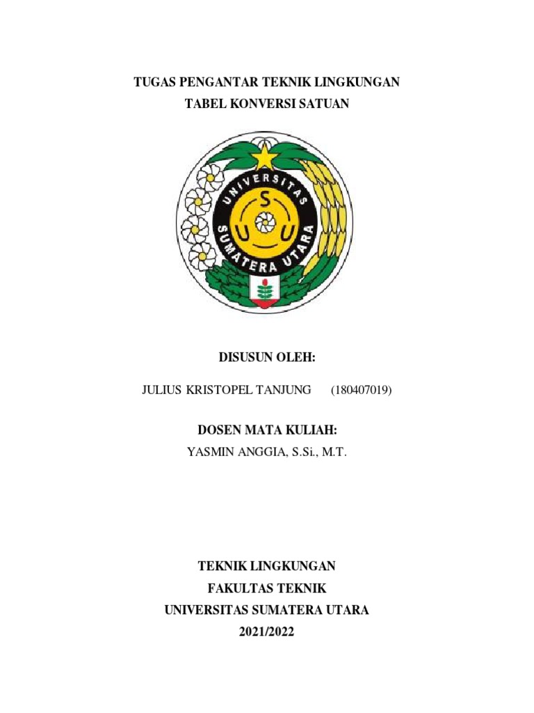 Tugas Pengantar Teknik Lingkungan | PDF | Pascal (Unit) | Gallon