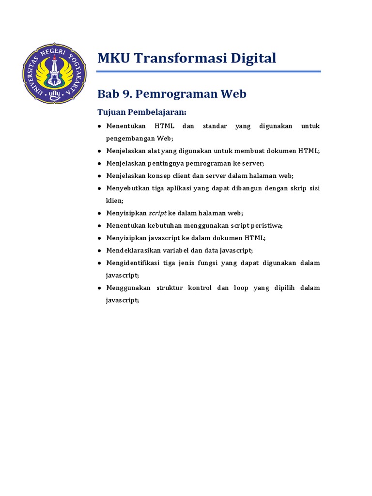 BAB 9. Pemrograman Web | PDF | Komputer