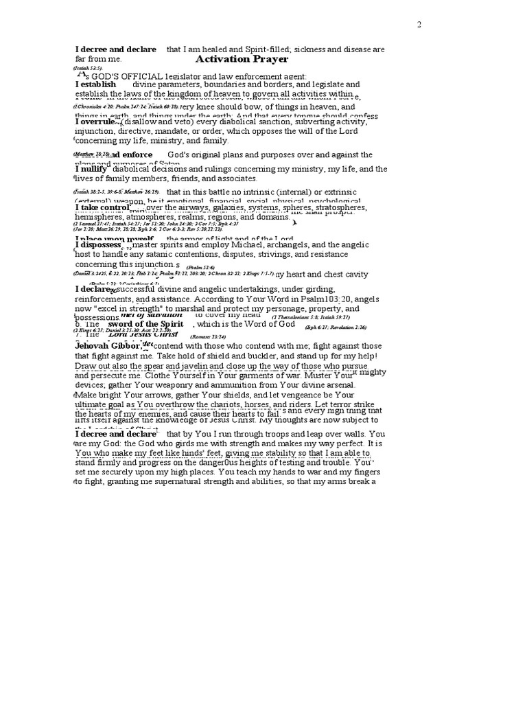 Activation Prayer Cindy Trimm Pdf Anointing Jesus