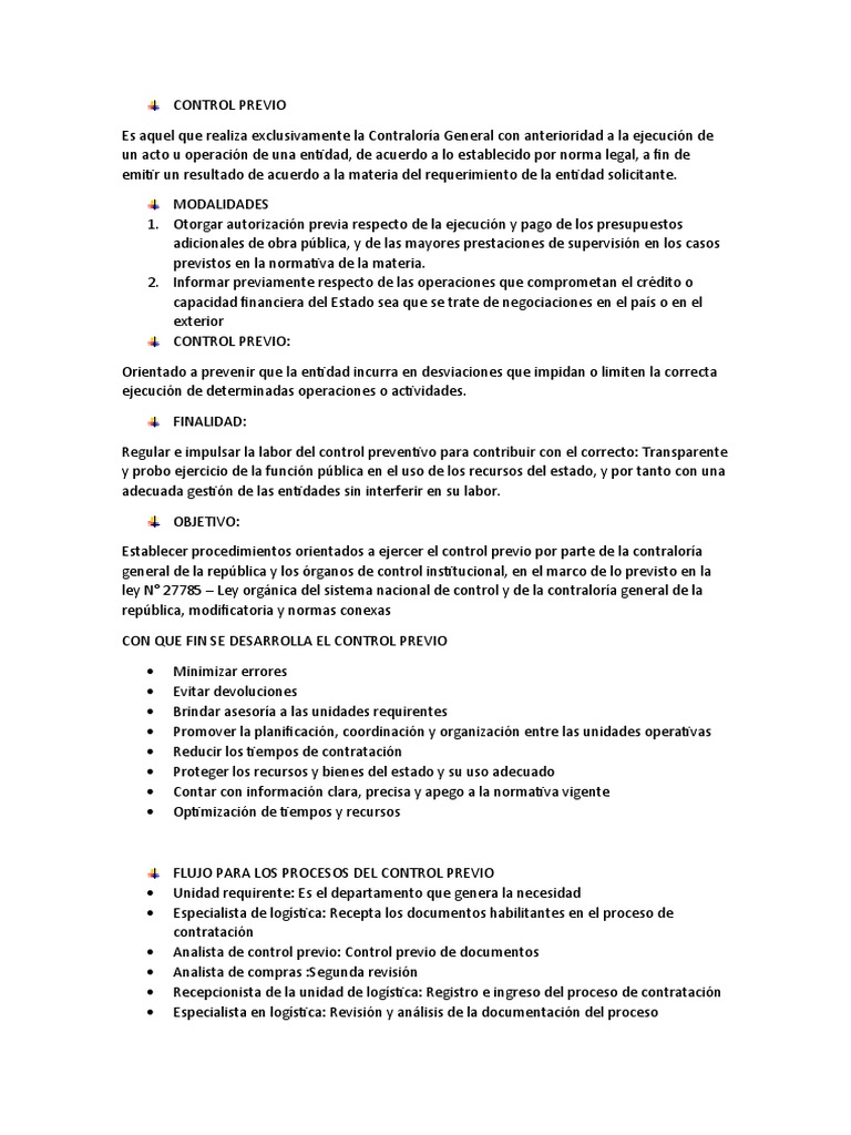 Control Previo | PDF | Logística | Presupuesto