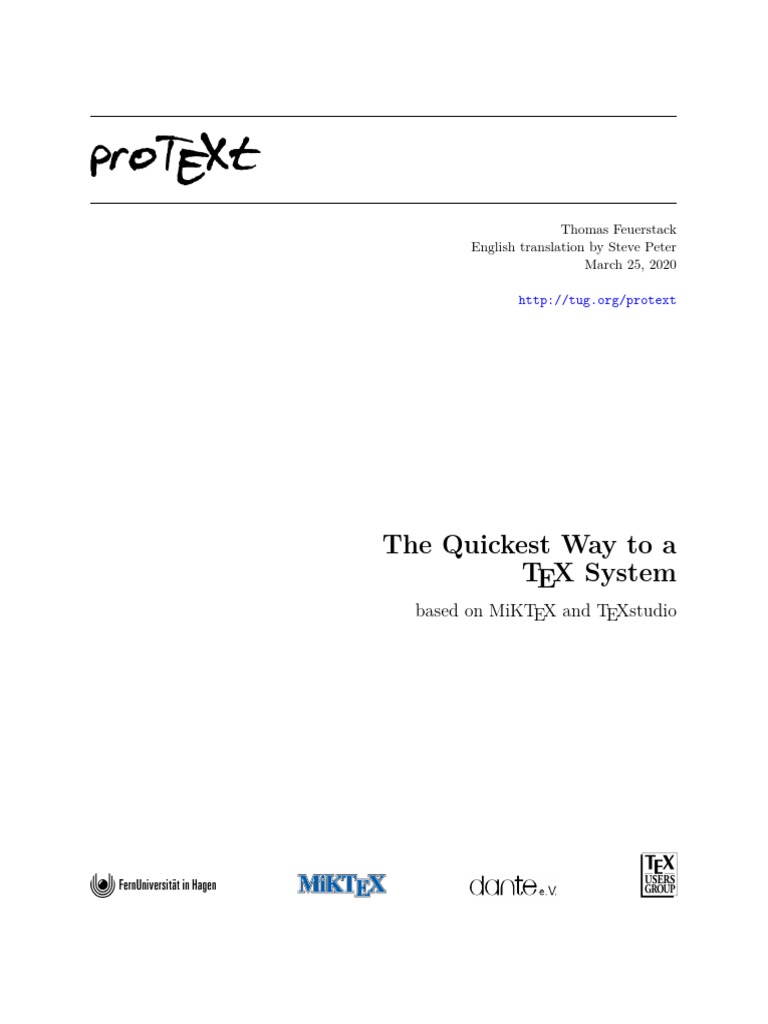 Protext: The Quickest Way To A Tex System | PDF | Te X | Faq