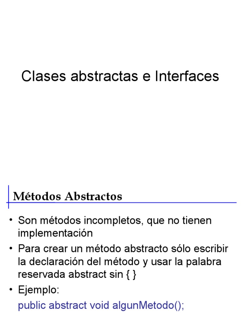 Clases Abstractas e Interfaces | PDF | Programación de computadoras | Ingeniería de software