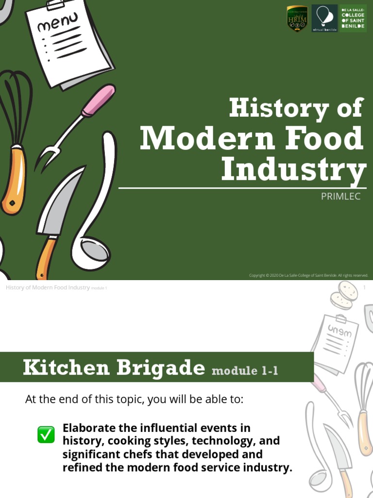 Modern Food Industry: History of | PDF | Restaurants | Foods