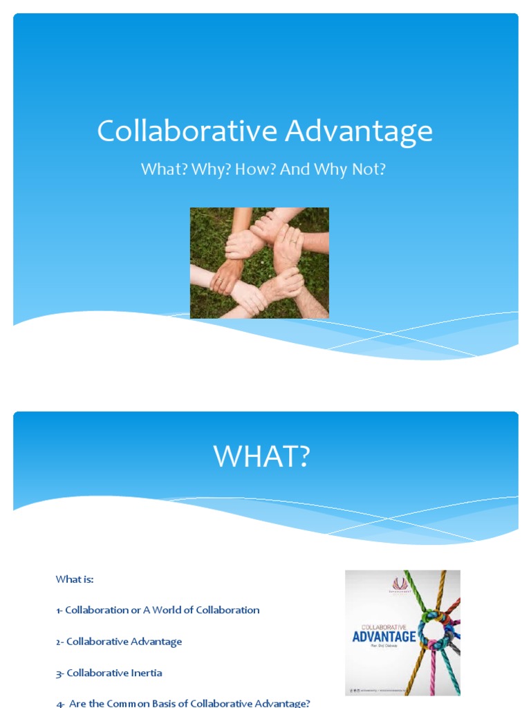 Chapter 1 - Collaborative Advantage What Why How and Why Not | PDF ...