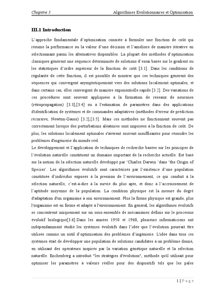 Algorithmes Évolutionnaires et Optimisation | PDF | Algorithme ...