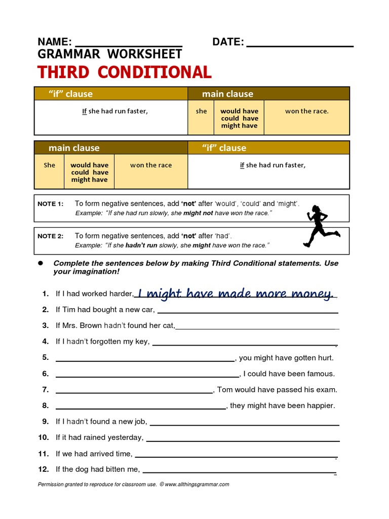 Third Conditional Work Sheet | Download Free PDF | Linguistics | Grammar