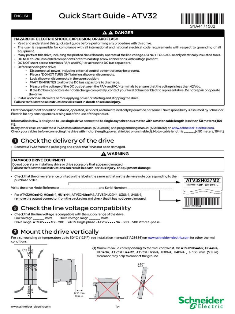 ATV32 Quick Start Guide | PDF | Capacitor | Direct Current