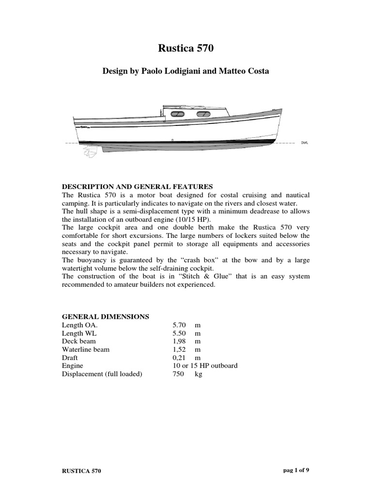 Study Plans For A Small Outboard Powered Boat | PDF | Deck (Ship ...