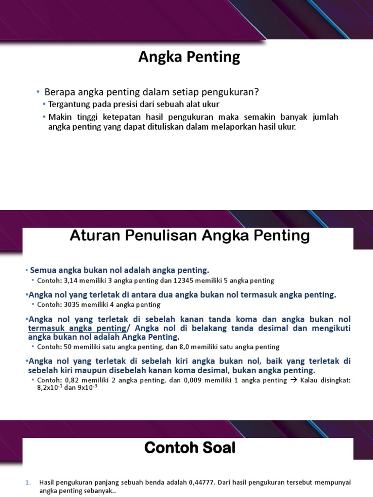 Aturan dan Contoh Angka Penting | PDF