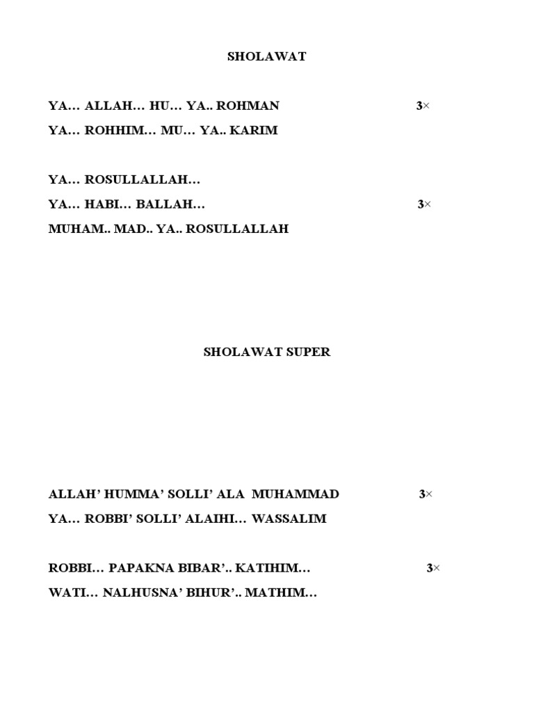 SHOLAWAT | PDF
