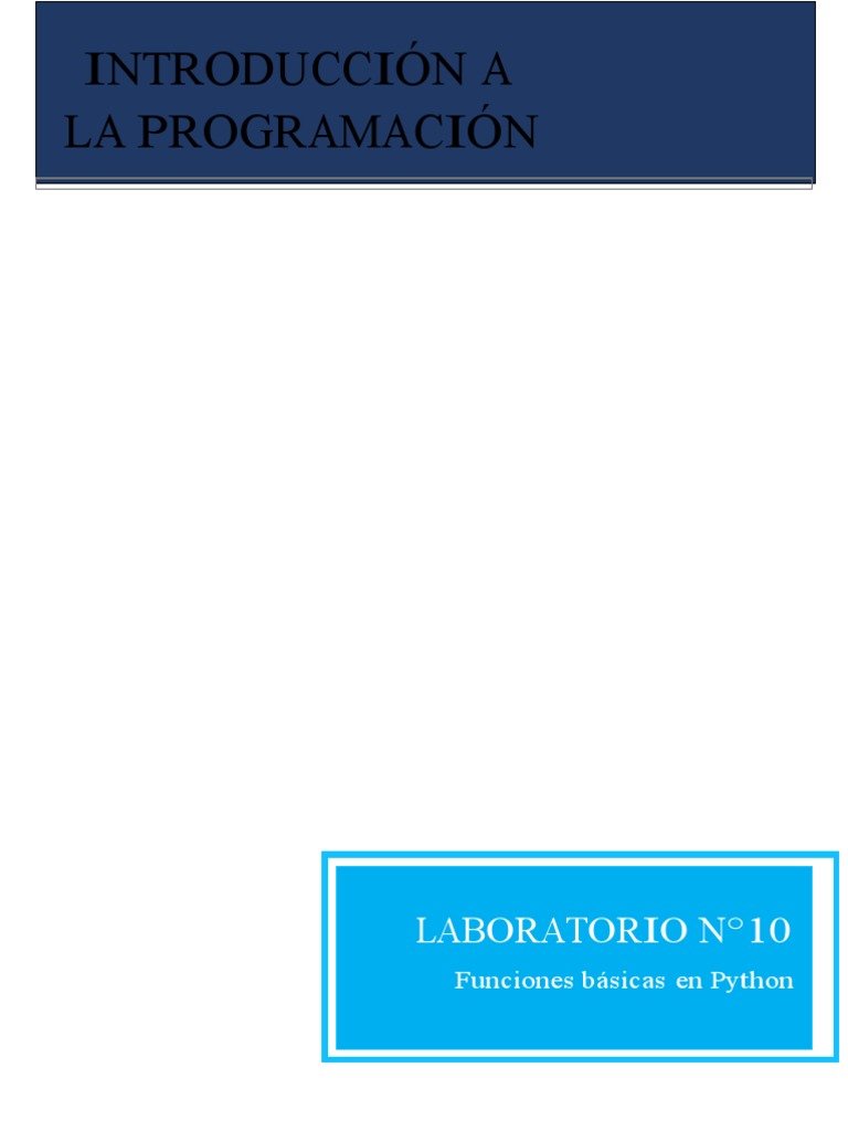 Laboratorio10 Funciones en Python | PDF | Python (lenguaje de programación) | Programación de ...