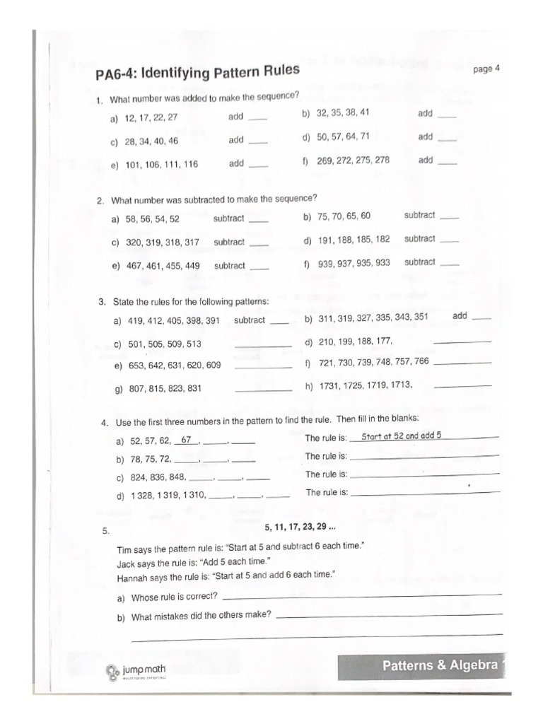 PA6-4 Identifying Pattern | PDF