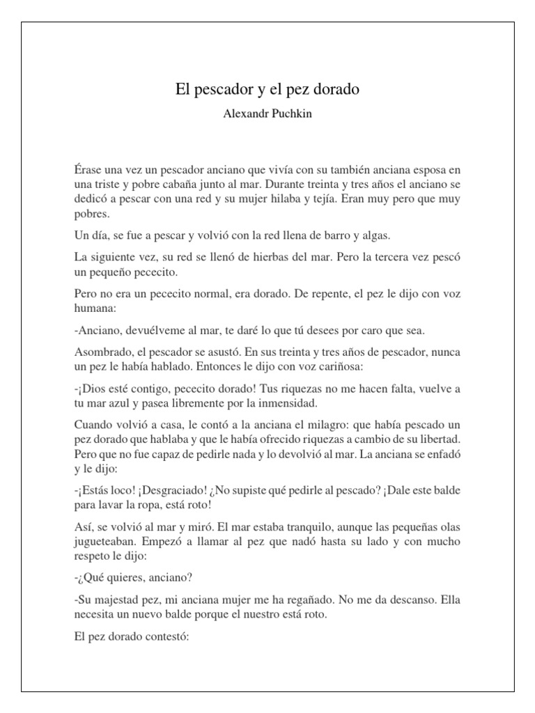 El pescador y el pez dorado | PDF