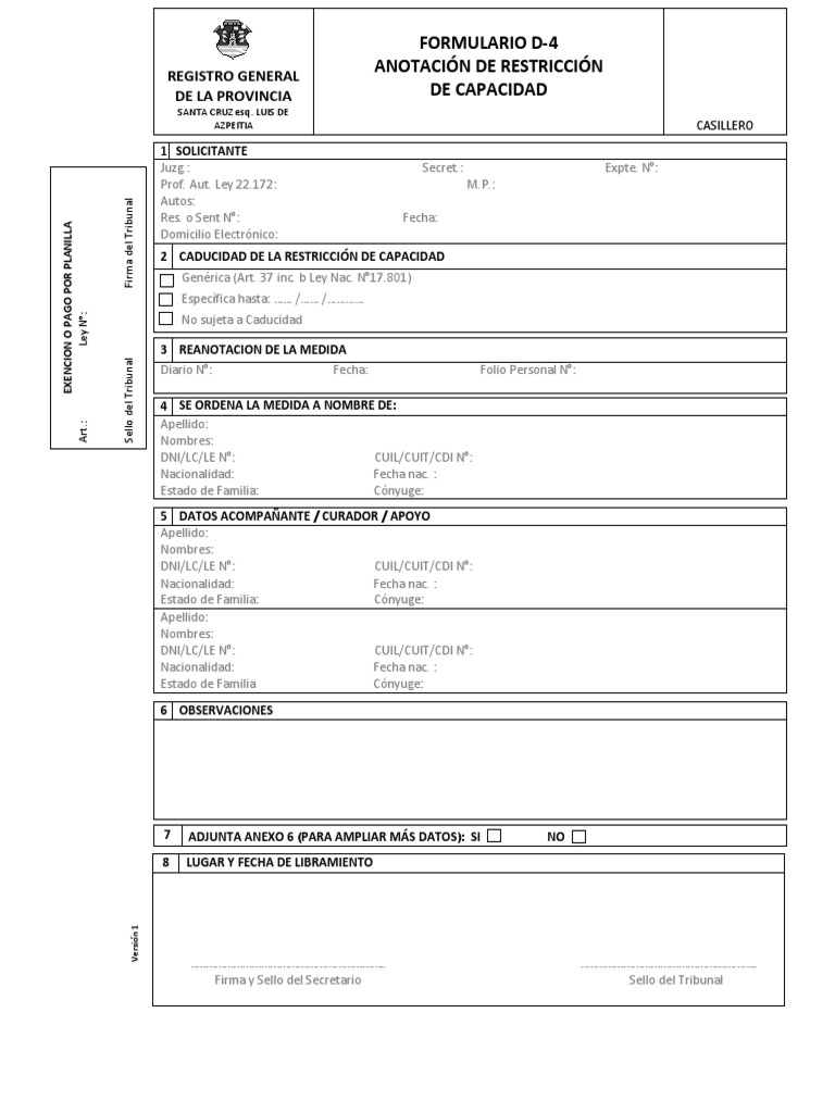 Formulario D4.v1 | PDF