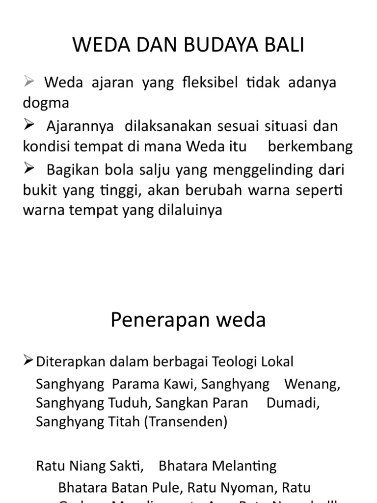 Weda Dan Budaya Bali | PDF