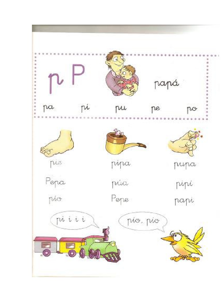 Ficha de Lectura Letra P | PDF