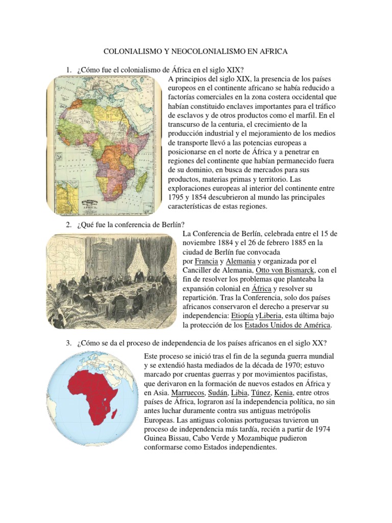 Colonialismo y Neocolonialismo en Africa | PDF | África | Europa