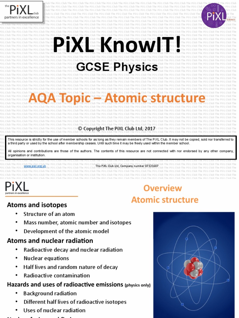 Pixl Knowit!: Gcse Physics | PDF | Radioactive Decay | Atoms
