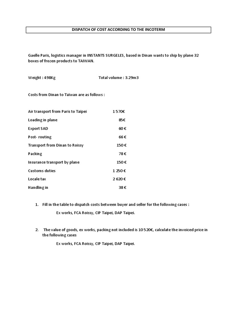 Dispatch of Costs | PDF