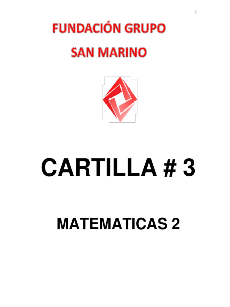 Cartilla # 3 Matematicas 2 CICLO 2 | PDF | Entero | Sistema de ...