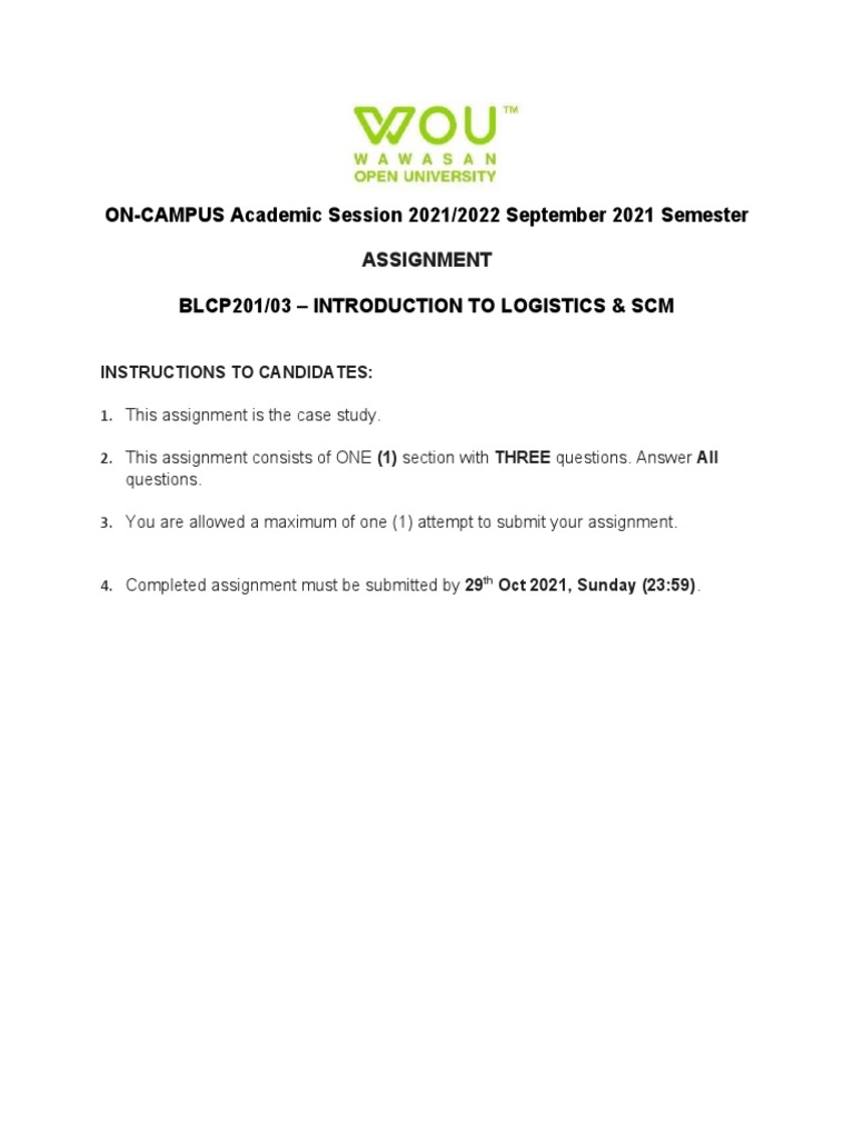 (Complete) BLC 201 Assignment Intro Logistics SCM Sep 2021 - Mcdonald ...