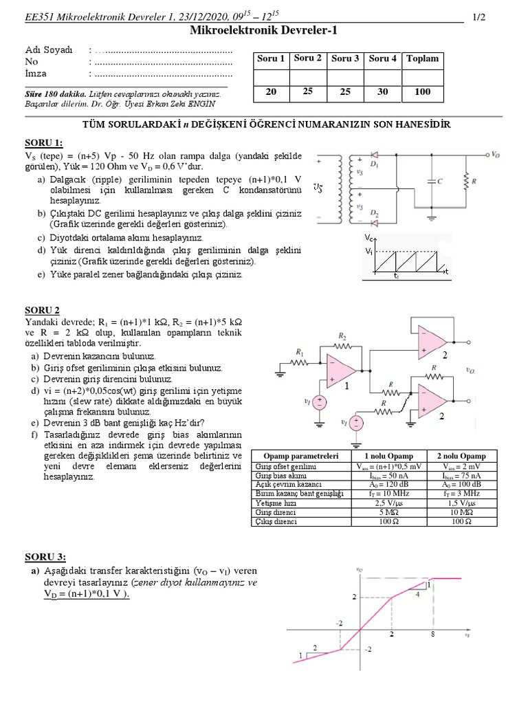 EE351-Vize 20-21 | PDF
