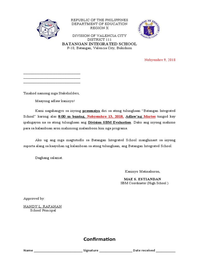 SBM Letter Request For Stakeholder Sure2 | PDF