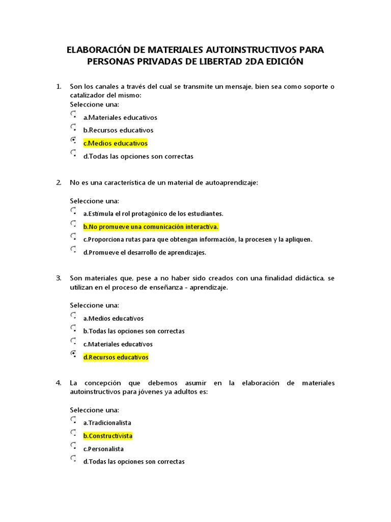 Elaboración de Materiales Autoinstructivos para Personas Privadas de Libertad 2da Edición | PDF ...